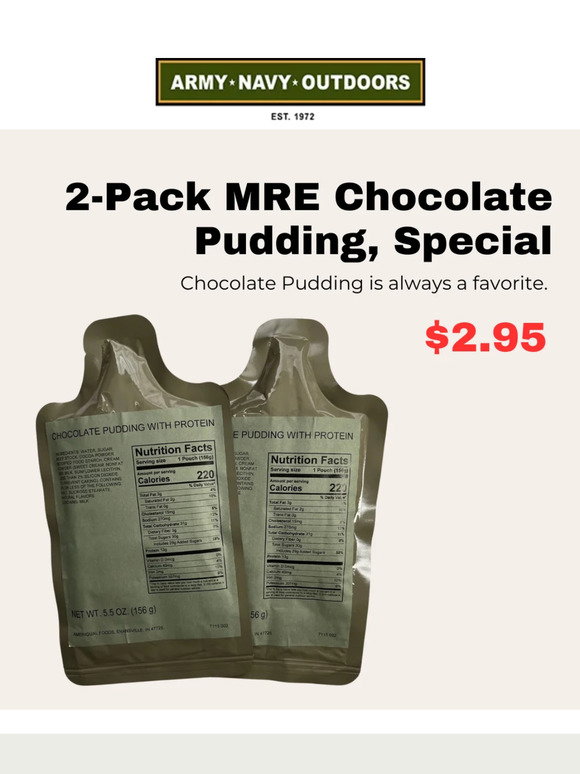 Army Navy Outdoors: NEW MRE Entree Specials | Milled