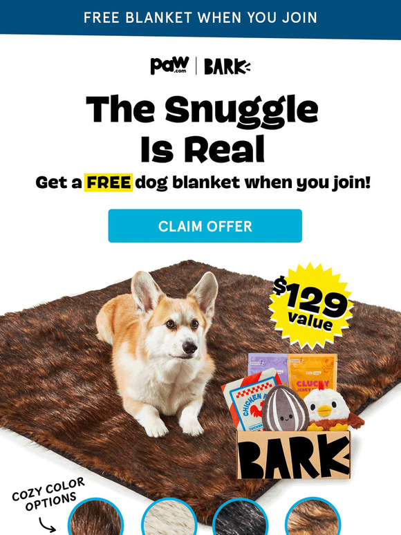 BarkBox: NEW A free cozy throw blanket made just for your dog!? | Milled