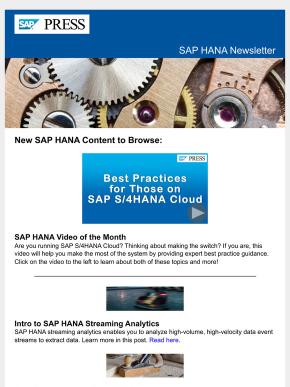 SAP Press: Video: best practices for those using SAP S/4HANA Cloud ...