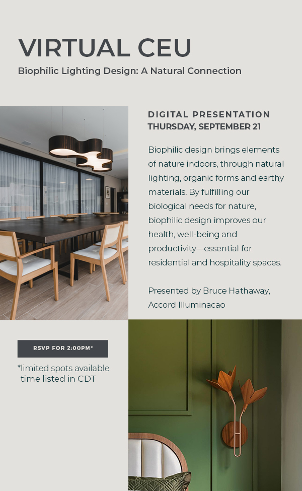 Lightology: CEU: Biophilic Lighting Design | Milled