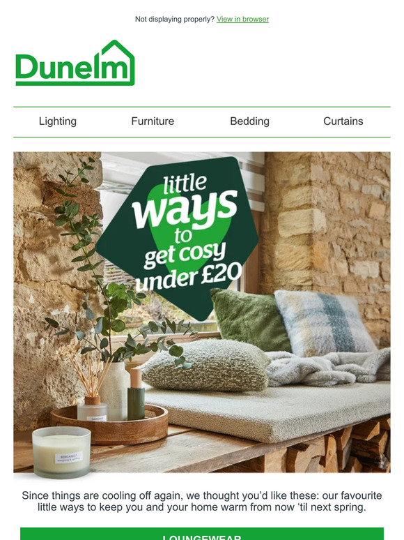 Dunelm: Cosy up for under £20! | Milled
