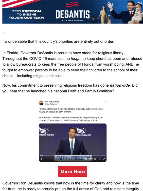 Ron DeSantis: God Above Government | Milled