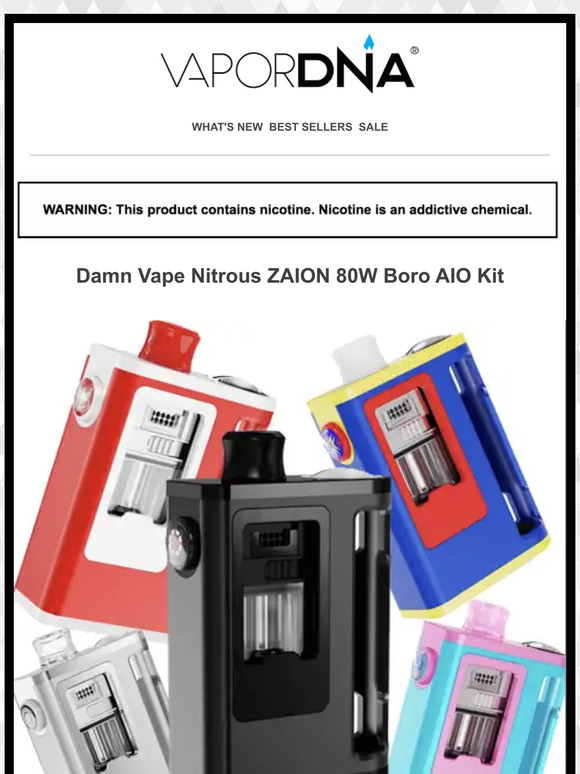 Vapor DNA: Damn Vape introduces the Nitrous ZAION 80W Boro AIO Kit ...