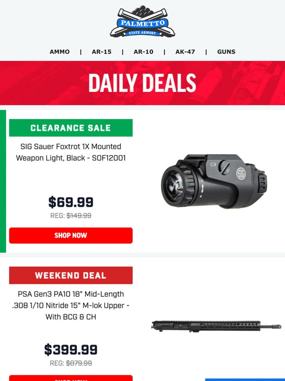 Palmetto State Armory: PSA Weekend Deals | PSA PA10 18" Nitride Upper ...