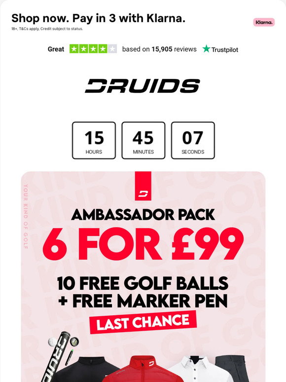 Druids Golf: 10 FREE BALLS IN AMBASSADOR PACK ENDS TODAY! LAST CHANCE 📢 ...