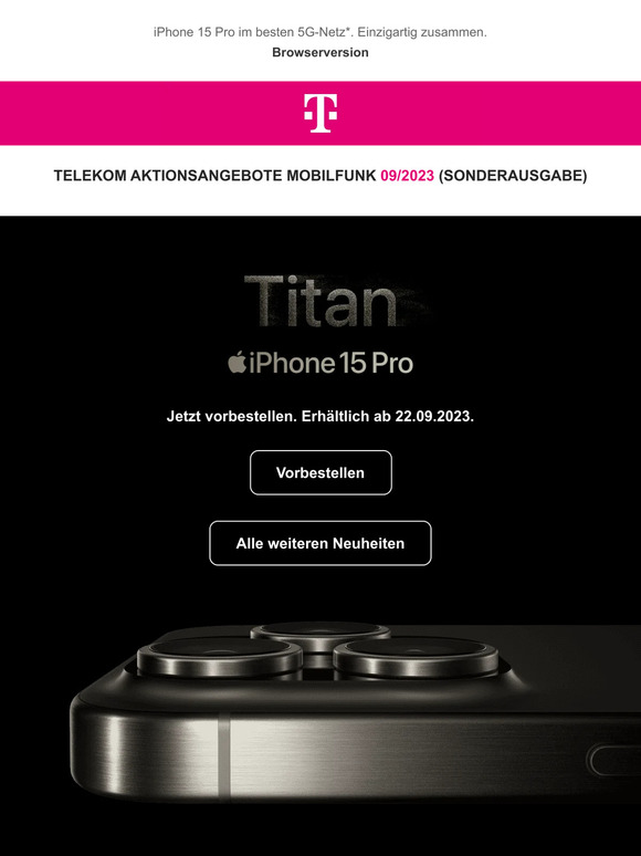 shop.telekom.de: iPhone 15 Pro – Jetzt bei der Telekom vorbestellen ...