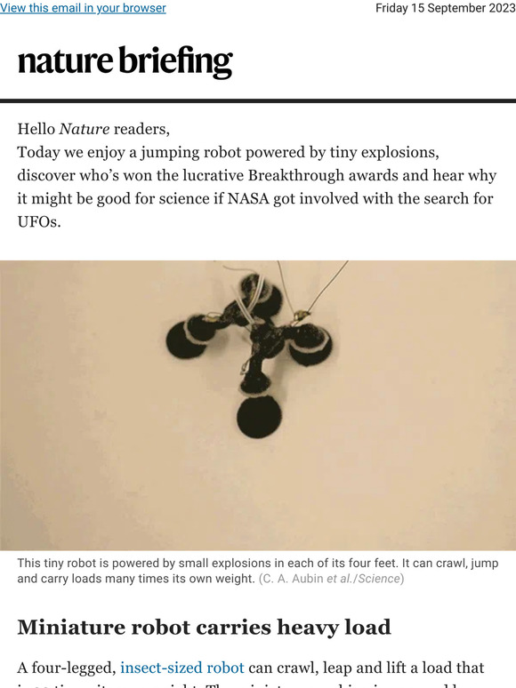 Nature: See a tiny jumping robot powered by explosions | Milled