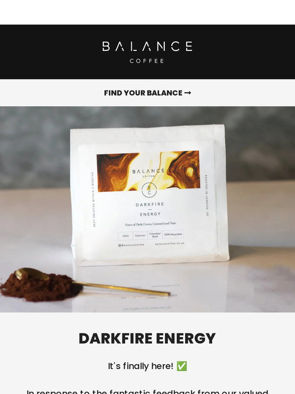 Balance Coffee: Our brand new dark roast is here 🔥 | Milled