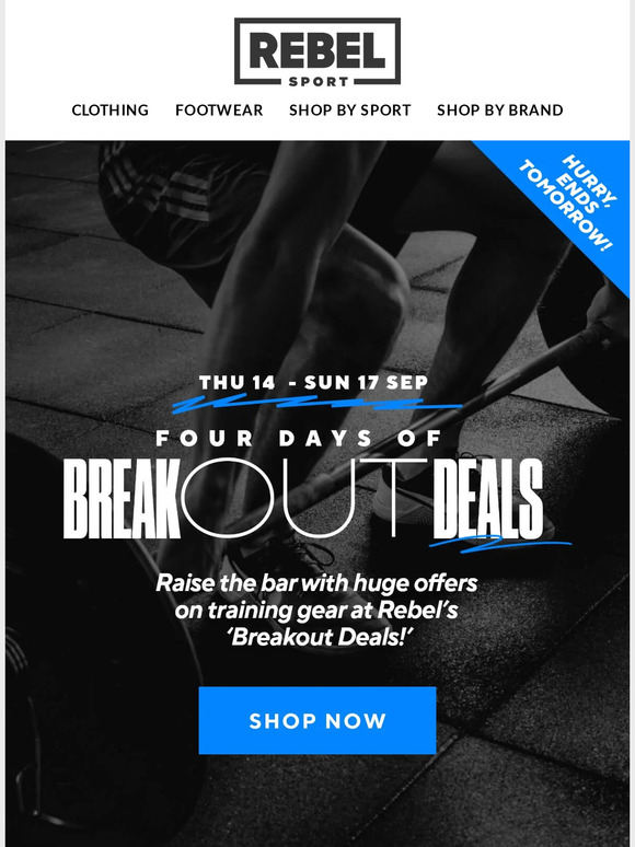 Rebel Sport: Don't miss out ⏰ Breakout deals end soon | Milled