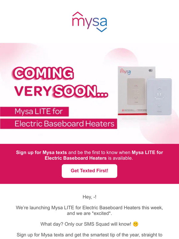 Mysa: Ready for Mysa LITE? It’s ALMOST here! 👀 | Milled