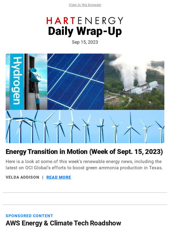 Hart Energy: Daily Wrap-Up: Energy Transition in Motion; The Aftermath ...