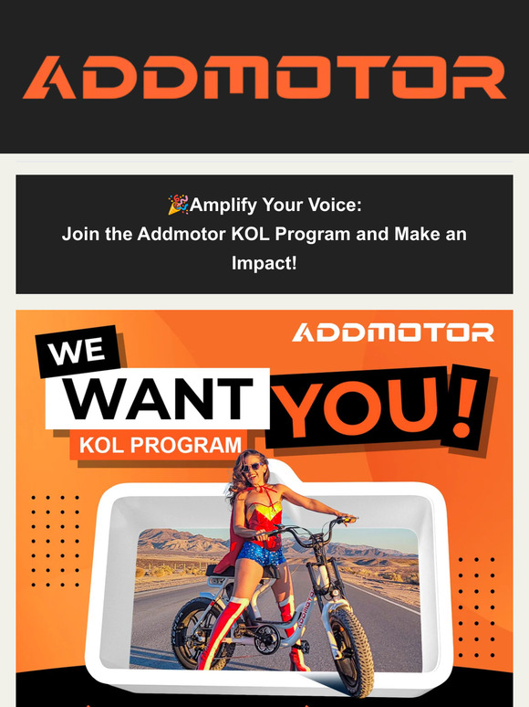 Addmotor Tech: 👋Join Addmotor KOL Program: Partner with Us and Ride to ...