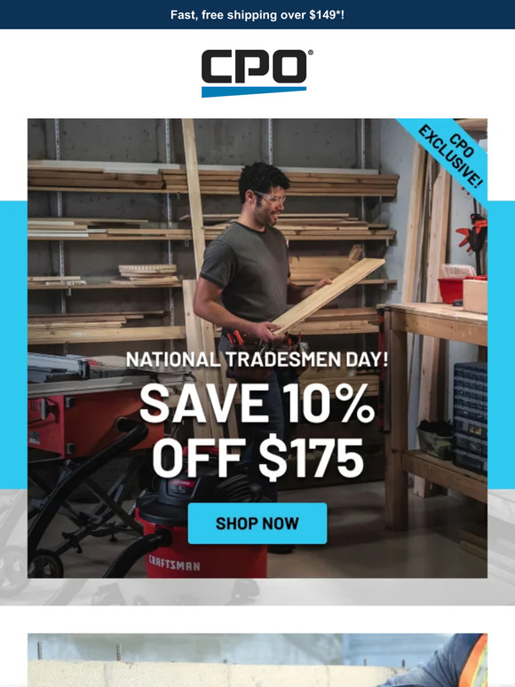 Tyler Tool: CPO Exclusive: 10% Off for National Tradesman Day - Don't ...
