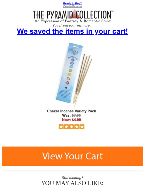 Pyramid Collection: Your Saved Items: Check Your Shopping Cart | Milled