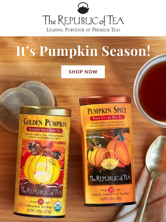 The Republic of Tea: Pumpkin Teas Are Here! | Milled