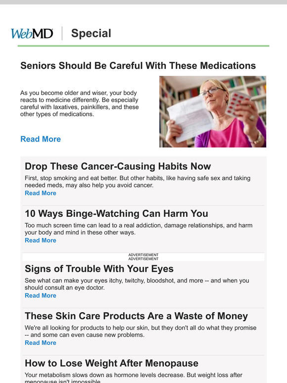 WebMD: Seniors Should Be Careful With These Medications | Milled