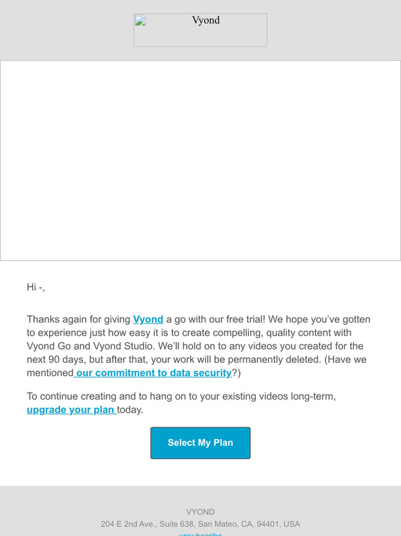 Vyond: Your free trial has expired | Milled