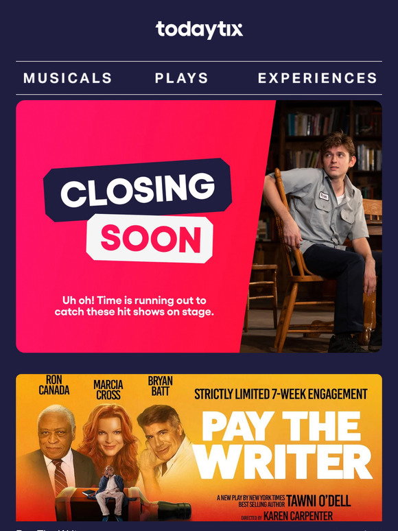 TodayTix US and UK: Time is running out to see these shows ⏰ | Milled