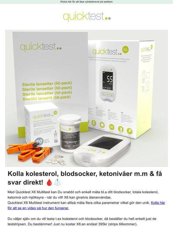 Quicktest: Kolla kolesterol, blodsocker, ketonivåer m.m & få svar ...