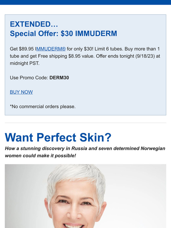 Immunocorp: $30 IMMUDERM®—EXTENDED! | Milled