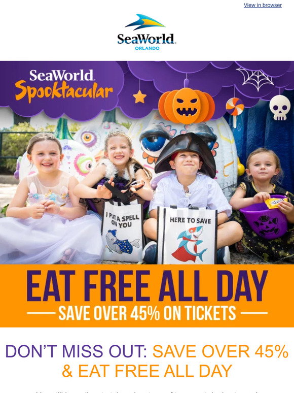 SeaWorld: Don’t Miss Out: Save Over 45% & Eat FREE All Day! | Milled