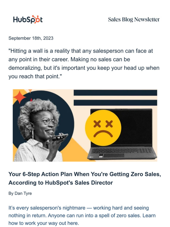 HubSpot: Your 6-Step Action Plan When You're Getting Zero Sales ...