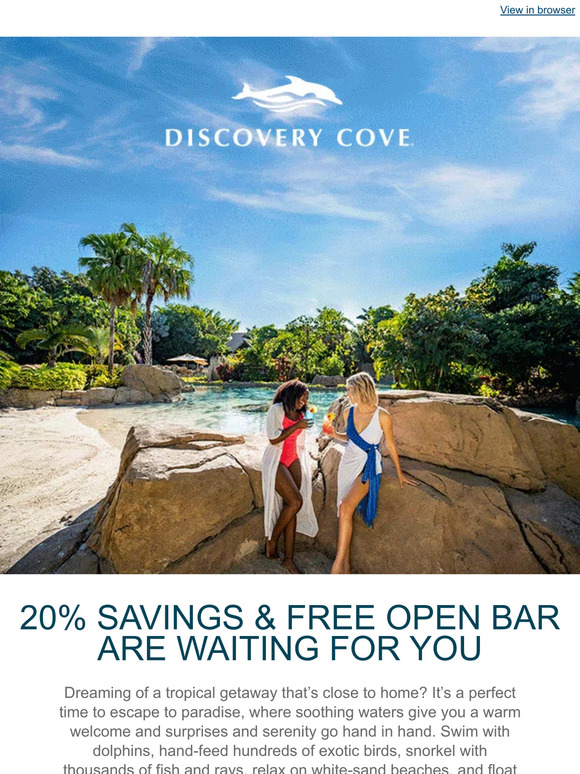 SeaWorld Parks: NEW Offer: Save 20% Plus Free Open Bar! | Milled