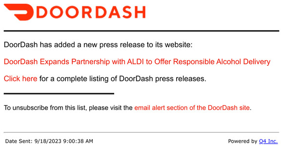 Door Dash: DoorDash - DoorDash Expands Partnership with ALDI to Offer ... Door Dash: DoorDash - DoorDash Expands Partnership with ALDI to Offer ...