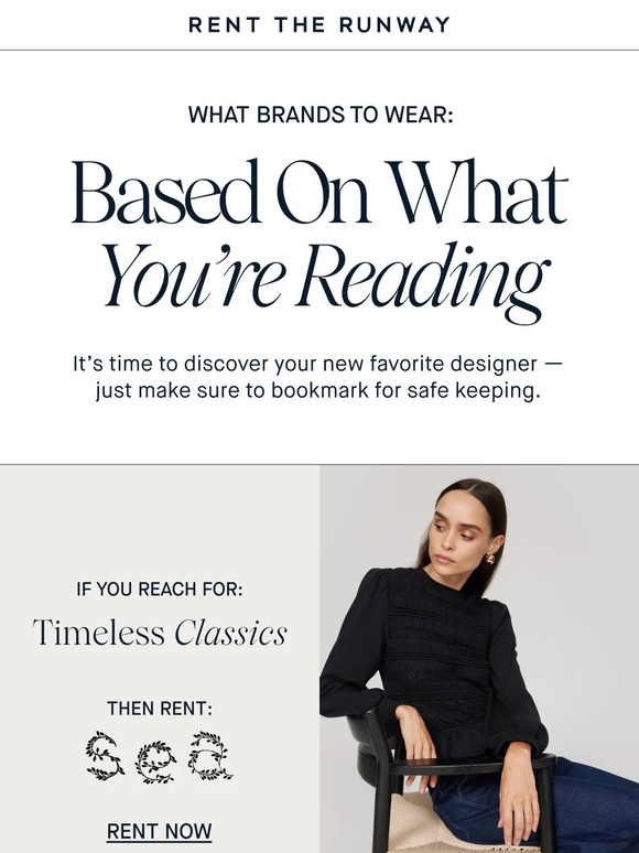 Rent the Runway: Head in the books, heart in the looks 📖💕 | Milled