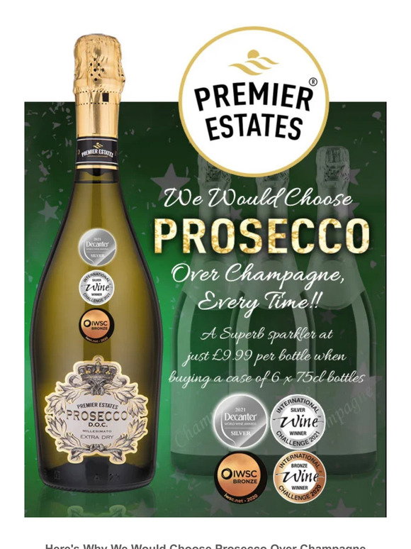 Premier Estate Wines: Here's Why We Choose Prosecco Over Champagne ...