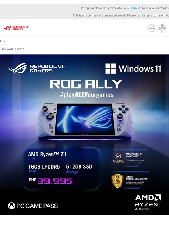 ASUS: The ROG Newest ROG Ally is now available at the ASUS Official ...