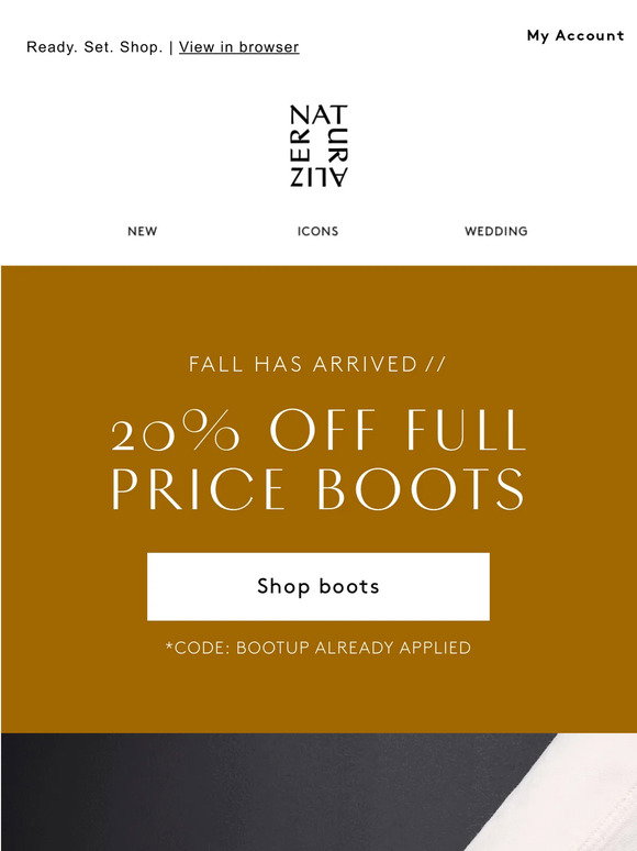 Naturalizer: Surprise! 20% off full price boots for 1 more day | Milled