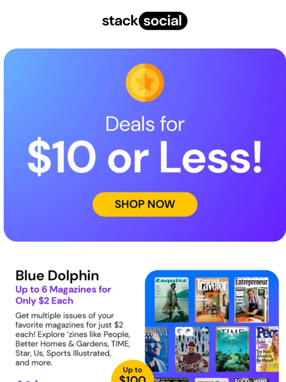 StackSocial: Everything in This Email is $10 | Milled