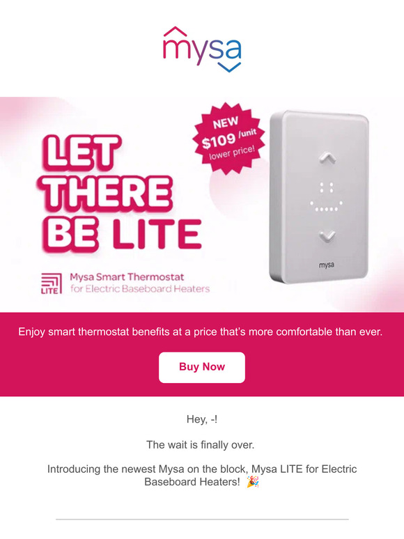 Mysa: Mysa LITE for Baseboards is here! 🎉 | Milled