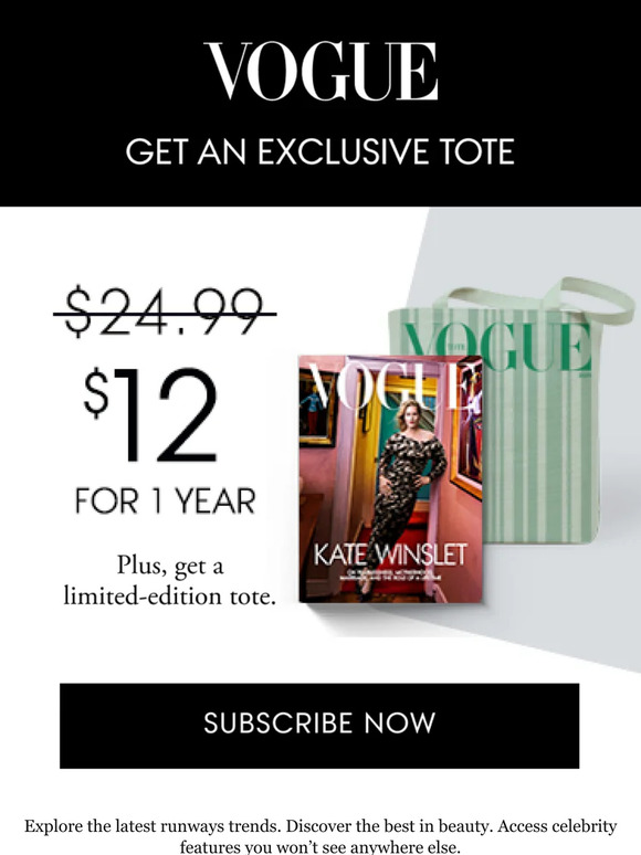 Vogue: Subscribe to Vogue and get a limited-edition tote | Milled