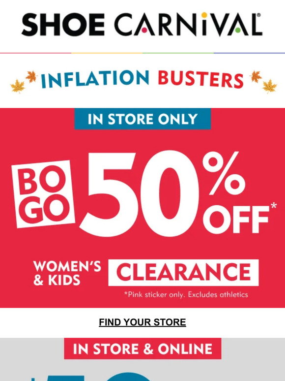 Shoe Carnival: Inflation doorbuster deals end TOMORROW! | Milled