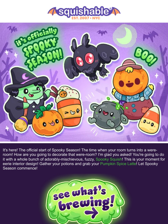 Squishable: This is your official invite to Spooky Season! 🖤🧙‍♀️ | Milled