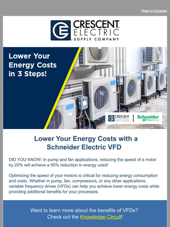 Crescent Electric Supply: Lower Your Energy Costs in 3 Steps! | Milled