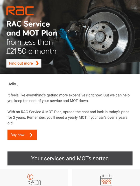 RAC Car Insurance: Pay monthly for your MOT & service | Milled