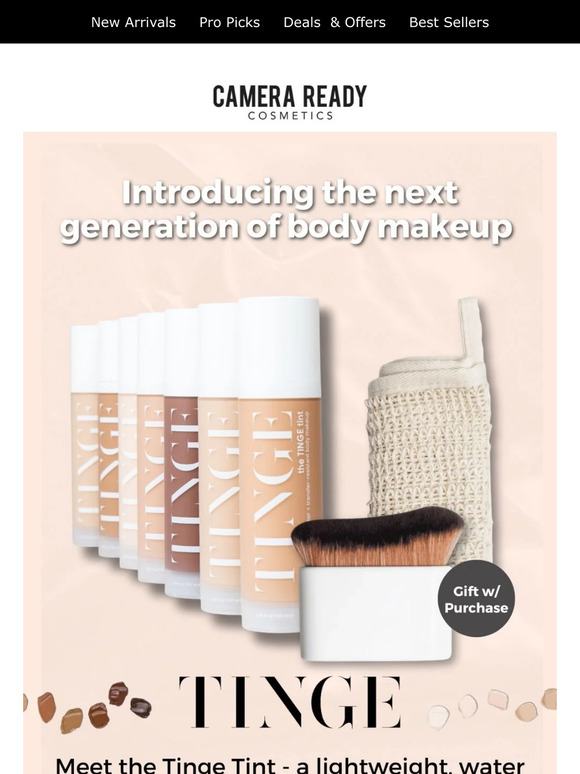 Camera Ready Cosmetics: New at CRC: Meet Tinge - Body Makeup for Every ...