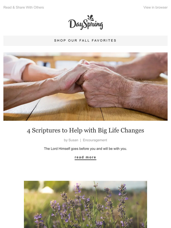 DaySpring: 4 Scriptures to Help With Big Life Changes | Milled