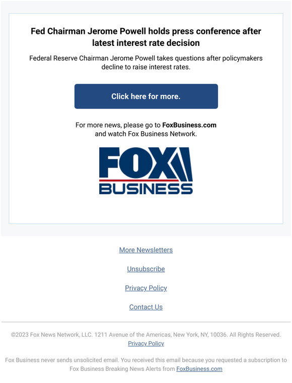Fox News: Fed Chairman Jerome Powell holds press conference after ...