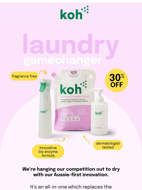 Koh: Koh Universal Laundry Liquid is HERE | Milled