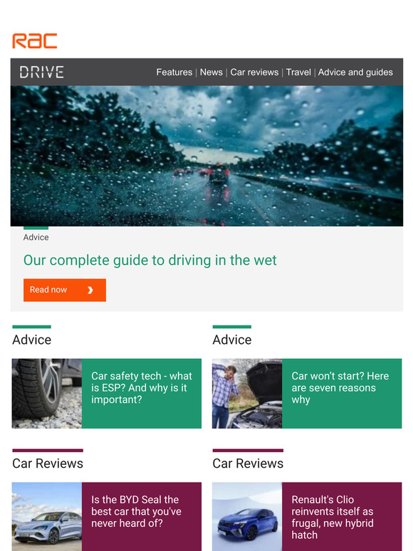 RAC Car Insurance: Our complete guide to driving in the wet | Milled