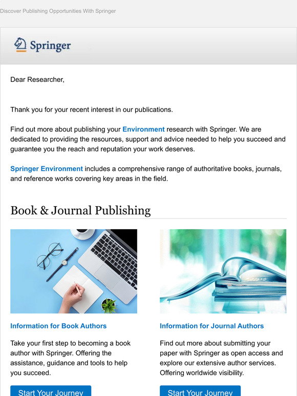 Springer: Why Publish With Springer Environment? | Milled