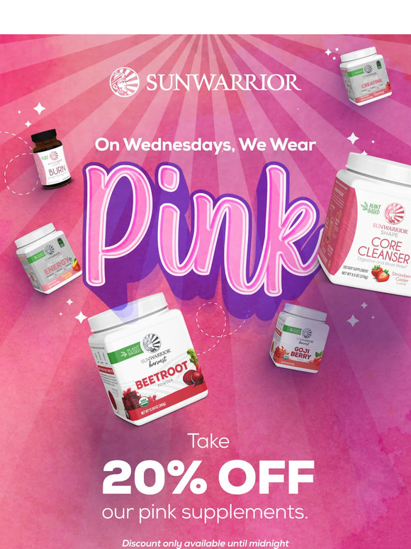 Sunwarrior: Our Pink Supplements = 💗 20% OFF | Milled