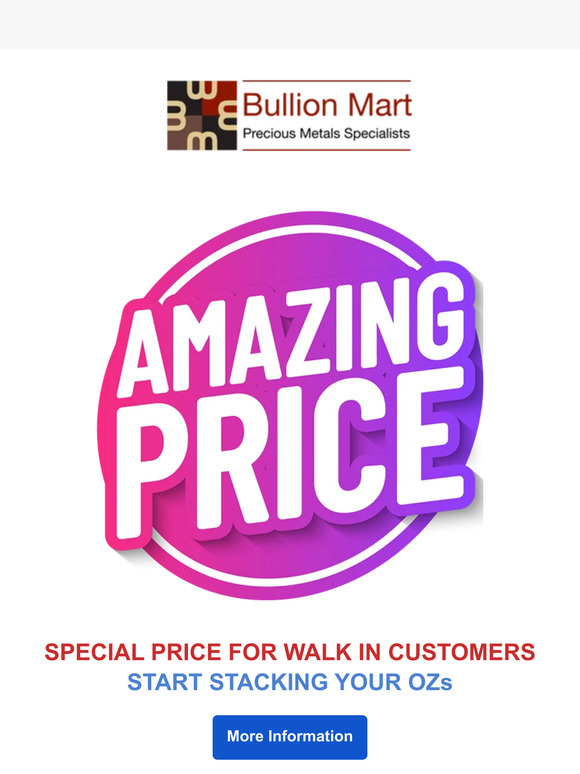 Bullion Mart: 1 oz Gold Bars - Special Discount for Walk in Customer ...