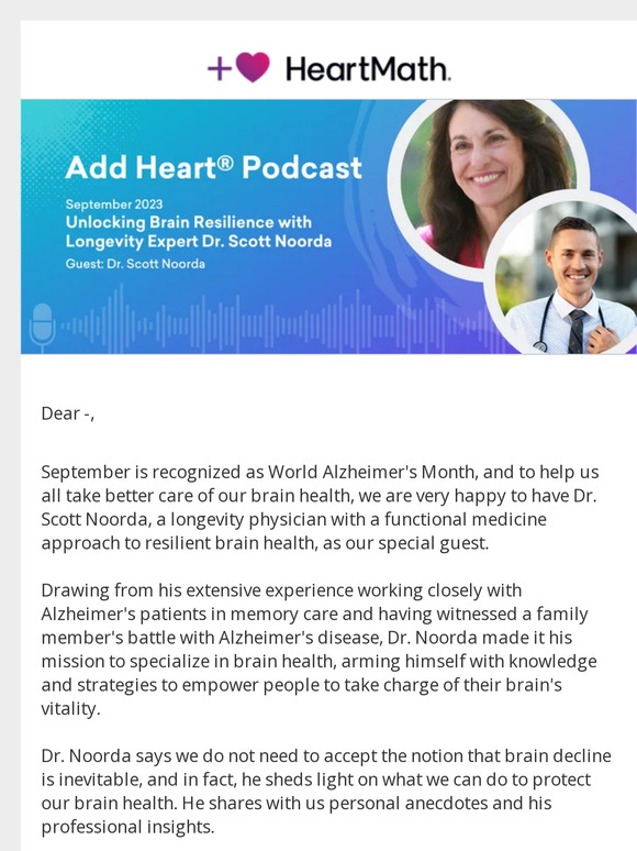 HeartMath: Unlocking Brain Resilience with Longevity Expert Dr. Scott Noorda | Milled