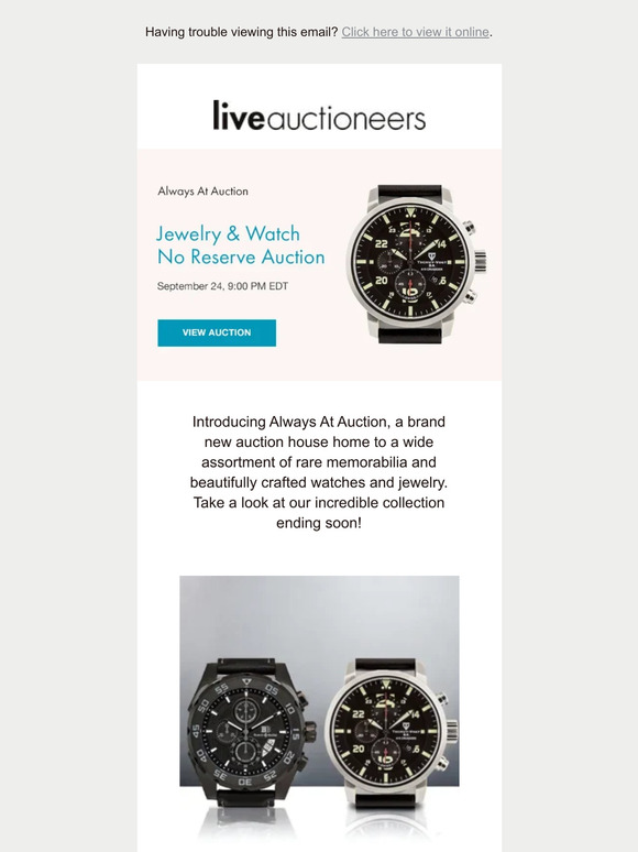 LiveAuctioneers: Always At Auction | Jewelry & Watch No Reserve Auction ...