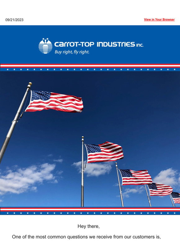 carrot-top.com: How to choose the right size American flag! | Milled